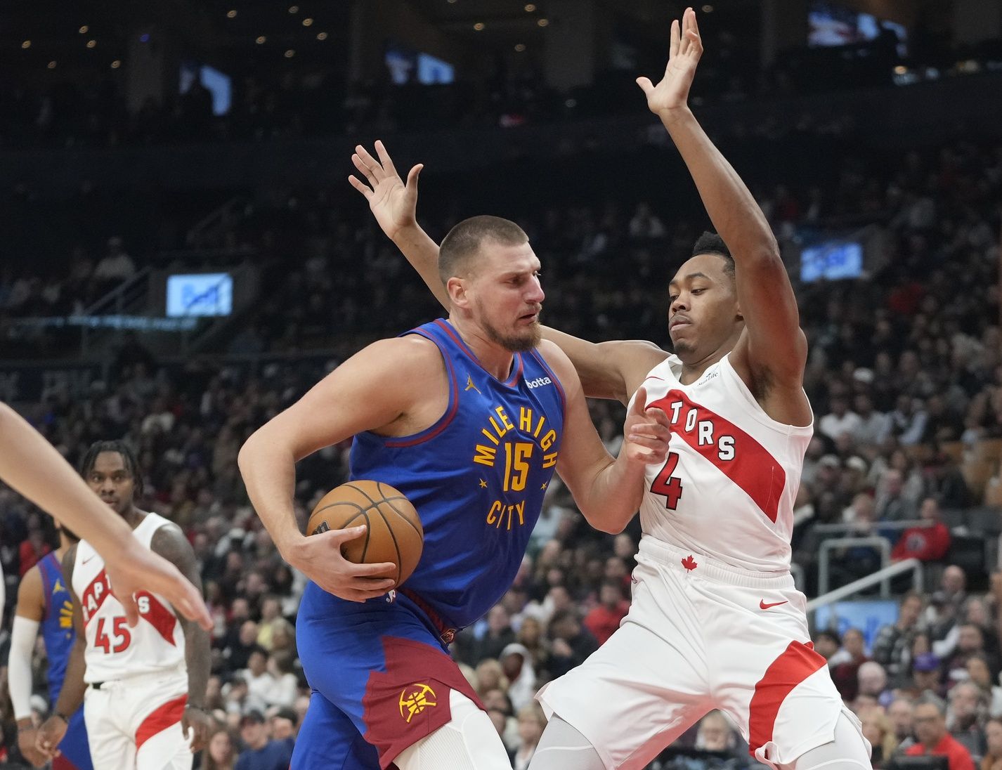 Scottie Barnes Injured After Taking Elbow From Nikola Jokic - Raptors ...